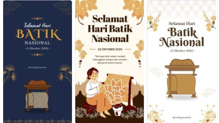 30 Poster Hari Batik Nasional 2025 Gratis dan Menarik, Download untuk Ucapan di Medsos ...