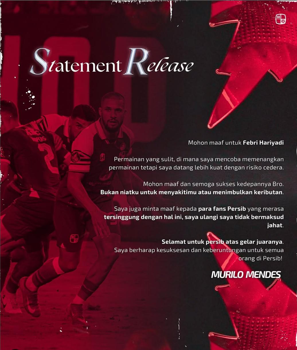 Sosok Murilo Mendes yang Tekel Febri Hariyadi saat Persib Bandung vs ...