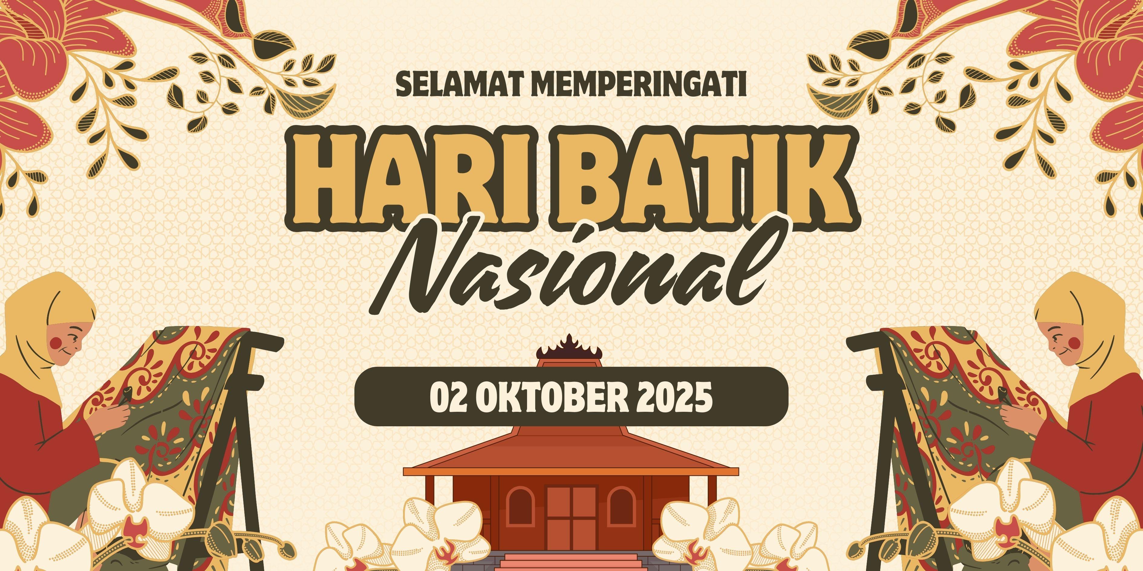20 Poster Hari Batik Nasional 2025 Gratis dan Menarik, Cocok Buat Ucapan di Medsos pada 2 ...
