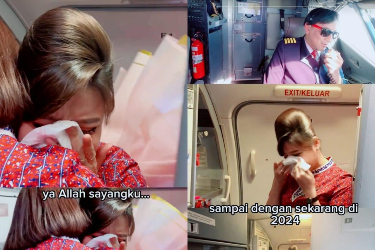 Viral, Momen Haru Pilot Beri Ucapan Perpisahan ke Pramugari yang akan Pensiun Usai 12 Tahun ...