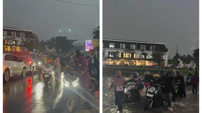 Lalu Lintas Lumpuh, Teriakan Banjir Saat Puluhan Motor Mogok di Jalan Merpati Raya Ciputat ...