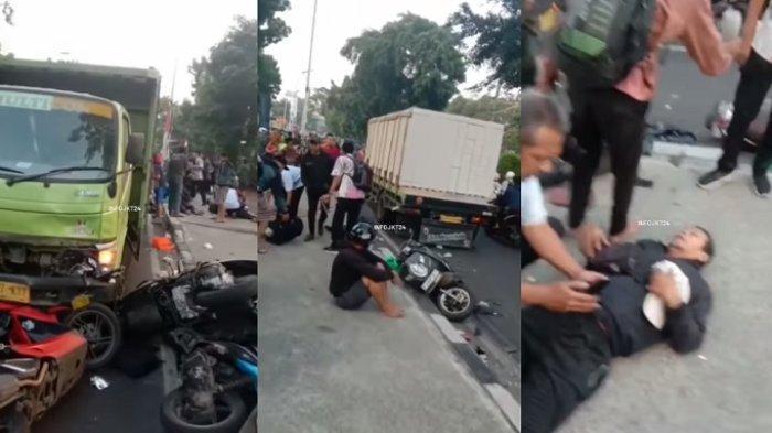 Kondisi Terkini Lokasi Kecelakaan 7 Motor vs Truk di Lenteng Agung, Masih Banyak yang Lawan Arah ...