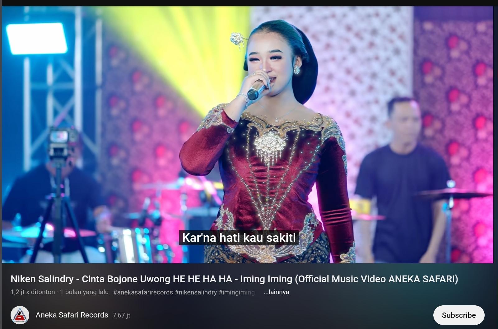 Lirik Lagu Cinta Bojone Uwong - Niken Salindry - Tribunjakarta.com