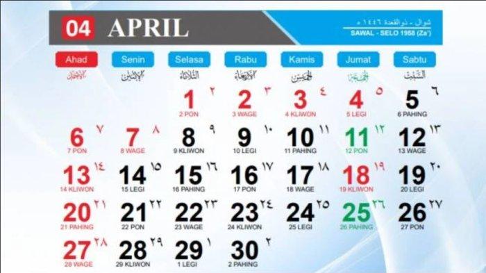 Daftar Tanggal Merah dan Cuti Bersama April 2025 - Tribunjambi.com