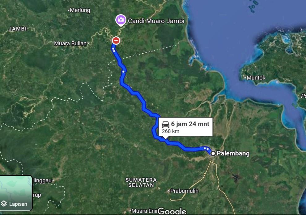 Jarak Jambi-Palembang di Google Maps, Bandingkan Rute Jalan Kaki 2 Hari ...