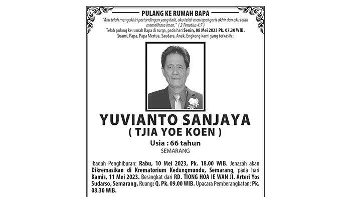 Berita Duka, YUVIANTO SANJAYA TJIA YOE KOEN Meninggal Dunia di ...