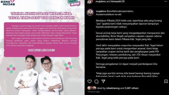 Paslon Bupati dan Wakil Bupati Tegal Bima-Mujab Sampaikan Laporan ...