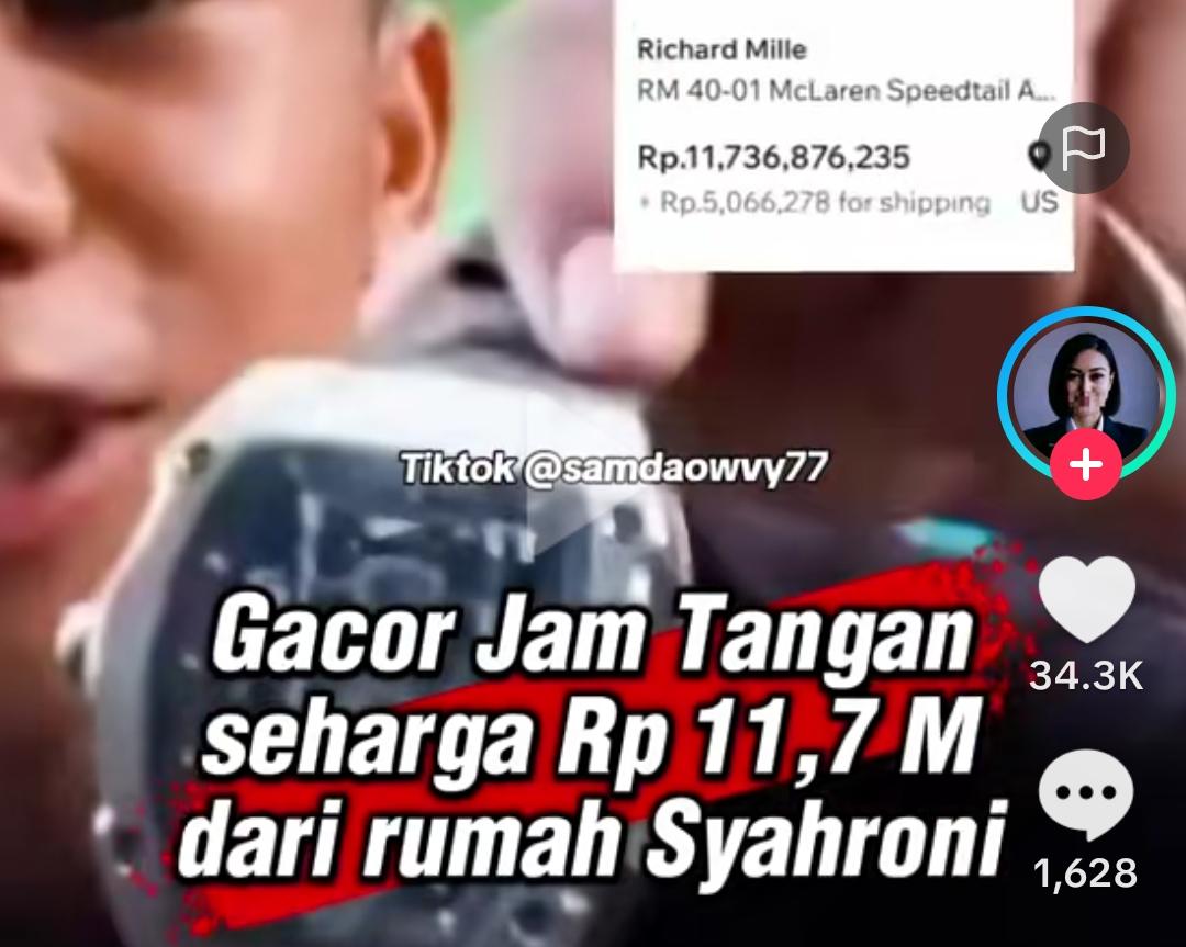 Jam Tangan Richard Mille Ahmad Sahroni Rp 11 Miliar Ikut Dijarah Massa Imbas Ricuh Demo DPR ...