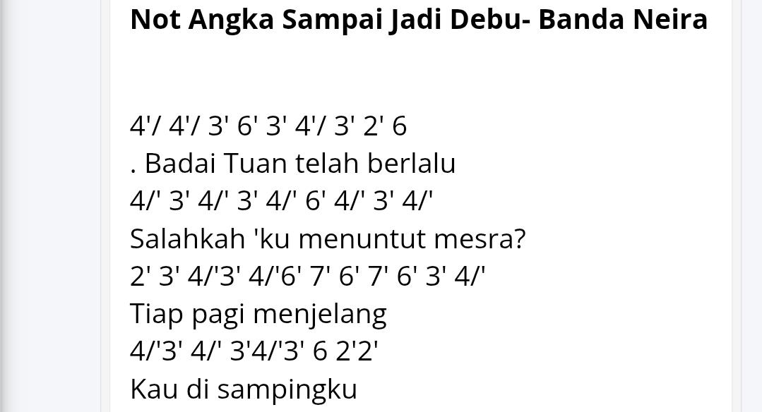 Not Angka Pianika Sampai Jadi Debu - Tribunjateng.com