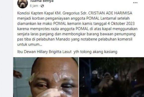 Viral Anggota Pomal di Manado Aniaya Kapten Kapal Sampai Bonyok, Satgas ...