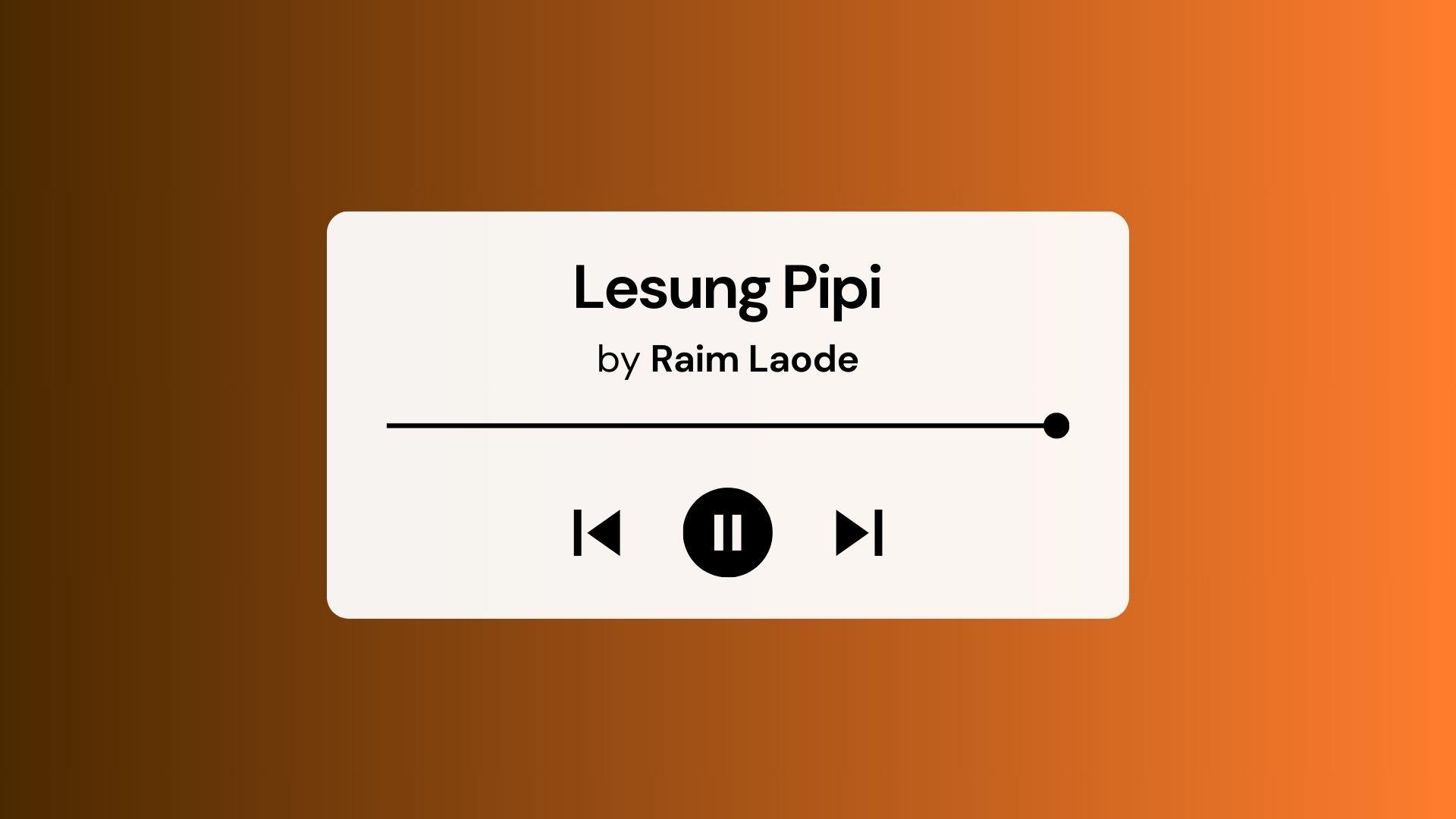 Lirik Lagu Lesung Pipi Raim Laode yang Lagi Viral di Spotify ...