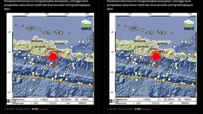 Malang Jawa Timur Gempa Hari Ini, Cek Magnitudo dan Pusat Gempa Terkini via BMKG - Tribunkaltara.com