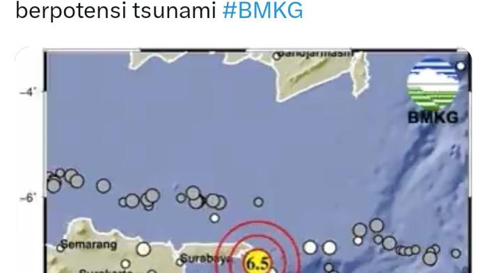 Gempa M 6.5 Hantam Sumenep Jawa Timur Kedalaman 11 Km, Cek Pusat Gempa Terkini dari BMKG ...