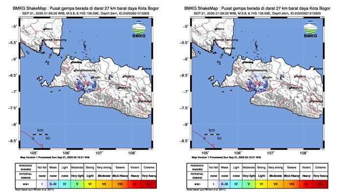 Gempa Bogor Jawa Barat M 3.8 Kedalaman 5 Km, Lihat Pusat Gempa Terkini BMKG - Tribunkaltara.com