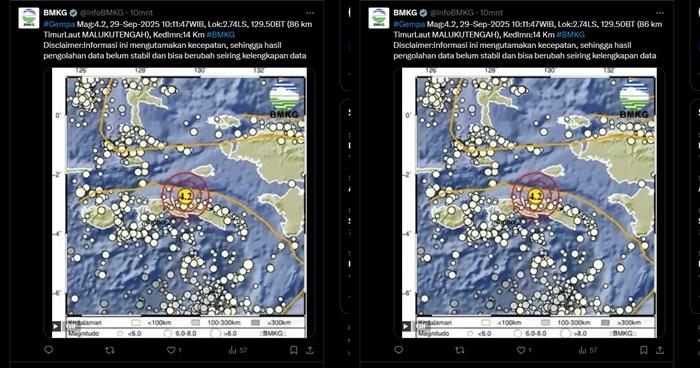 Gempa Bumi Terkini M 4.2 Hantam Maluku Tengah, Lihat Pusat Gempa Hari ...