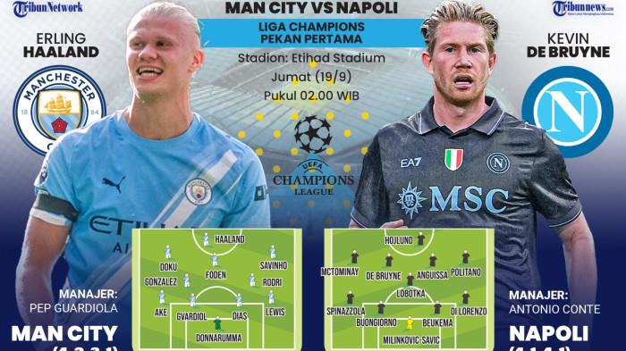 BERLANGSUNG Live Streaming, Starting Line Up Manchester City vs Napoli ...