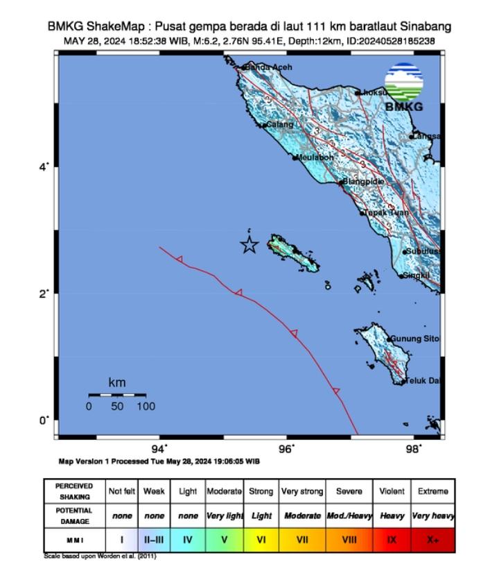GEMPA Hari ini Guncang Sinabang Aceh 5.2 M Baru Saja Selasa 23 September 2025, cek Info BMKG ...