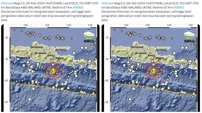 Gempa Terkini di Kabupaten Malang, Jawa Timur 3.2 Magnitudo, Cek Penjelasan BMKG Hari Ini ...