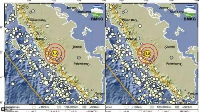 Gempa Baru Saja! Titik Pusat Gempa Magnitudo 3.8 di Merangin Jambi, Cek Info BMKG Terkini ...