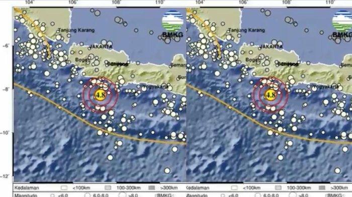 Info BMKG Gempa Bumi Bermagnitudo 4,8 Guncang Barat Daya Garut, Jawa ...