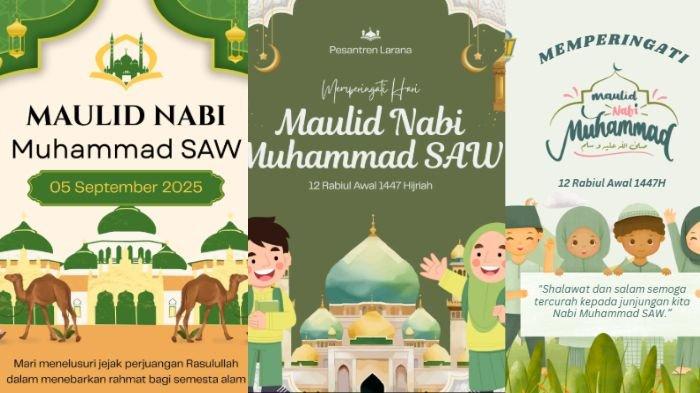 70 Link Poster Maulid Nabi 2025 Meriah dan Penuh Warna, Bisa Dibawa Anak TK saat Pawai ...