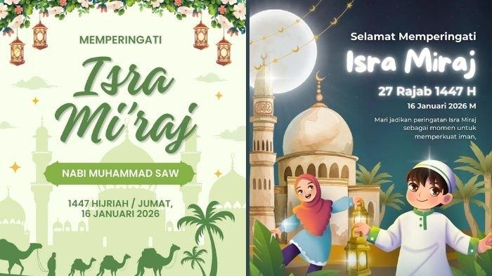 60 Background Isra Miraj 2026 versi Formal dan Kartun Lengkap Ucapannya ...