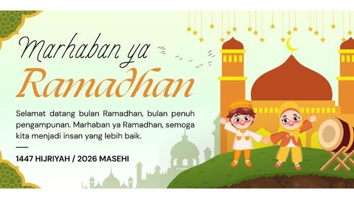 110 Poster Marhaban Ya Ramadhan 2026 Nuansa Kartun, Bisa Dibawa Anak TK ...