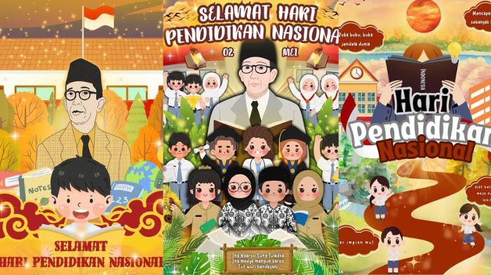 25 Poster Hari Pendidikan Nasional 2025 Gratis Bentuk Kartun, Unduh dan ...