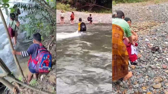 Ada Sekolah tapi Guru tak Ada, Murid SD di Kampung Mapulu Berau harus Seberangi Sungai Demi ...