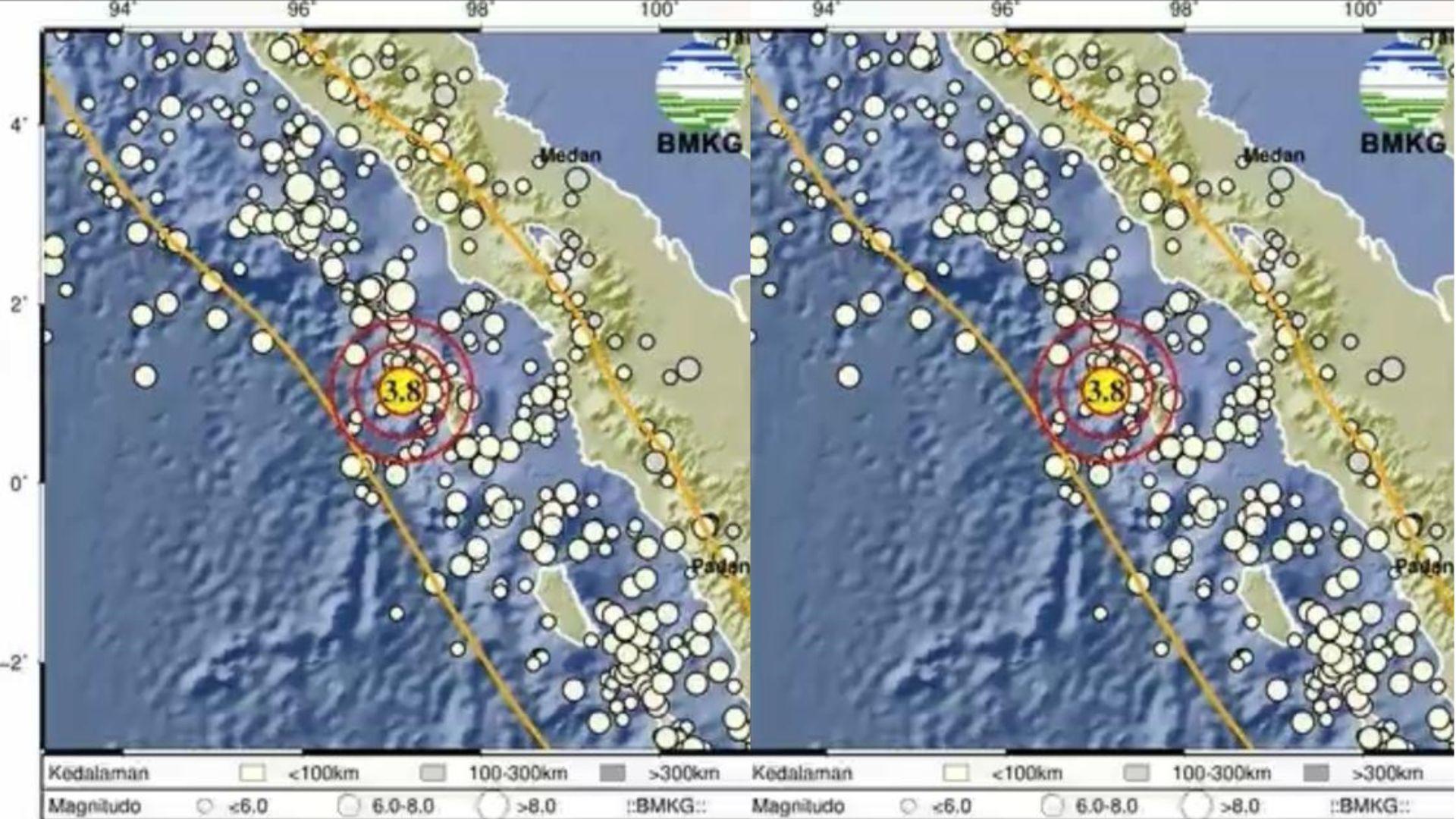 Gempa Magnitudo 3.8 Guncang Barat Laut Nias Barat, Sumatera Utara 6 Oktober 2025 - Tribunkaltim.co
