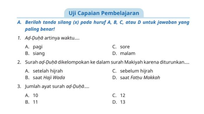 Kunci Jawaban PAI Kelas 6 Halaman 27-29 Kurikulum Merdeka, Uji Capaian Bab 1 Pilihan Ganda - Pos ...