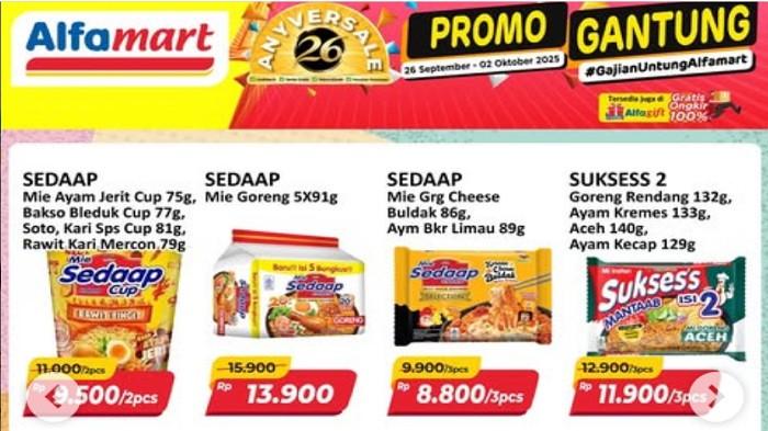 Promo Alfamart Sampai 30 September Mie Instant Samyang, GagaMie, Minyak ...