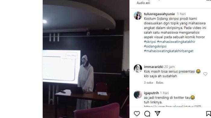 Viral Momen Kocak Mahasiswa Ujian Skripsi Sambil Cosplay Jadi Setan ...