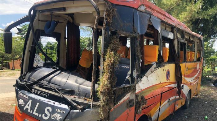 Kronologi Kecelakaan Bus Pariwisata ALS Menewaskan 2 Atlet Karate - Tribunlampung.co.id