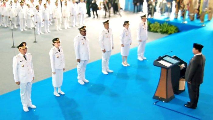 Presiden RI Prabowo Lantik Rahmat Mirzani Djausal dan Jihan Nurlela Jadi Gubernur dan Wagub ...