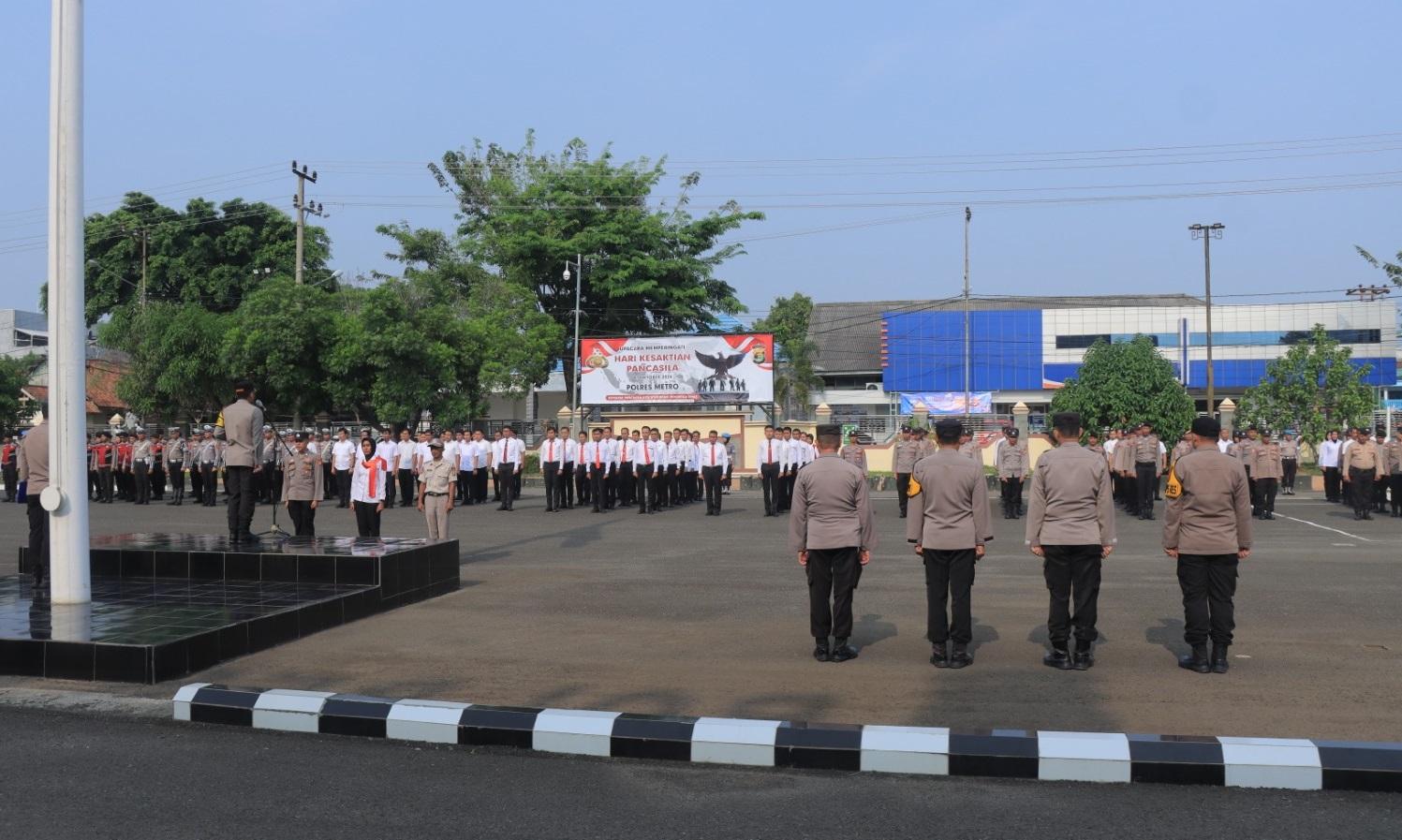Kapolres Metro Polda Lampung Beri Arahan Kepada Personel Untuk Jaga