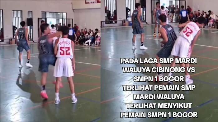 Viral Aksi 'Sikut Terbang' Saat Tanding Basket SMP Mardi Waluya vs SMPN ...
