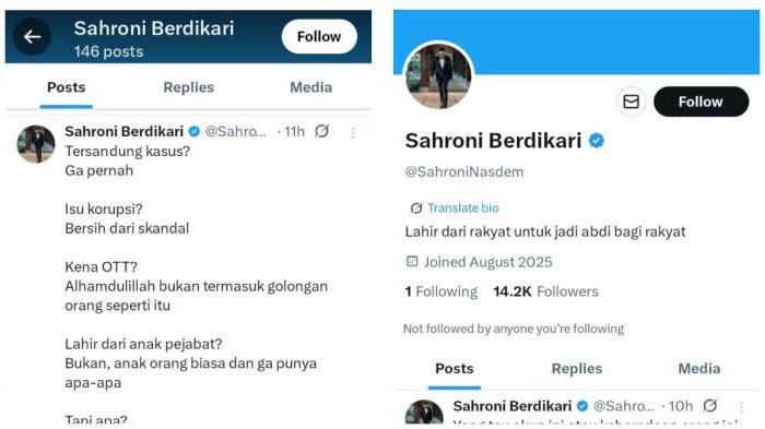FAKTA Akun X Sahroni Berdikari Viral, NasDem Beri Respon Tegas ...