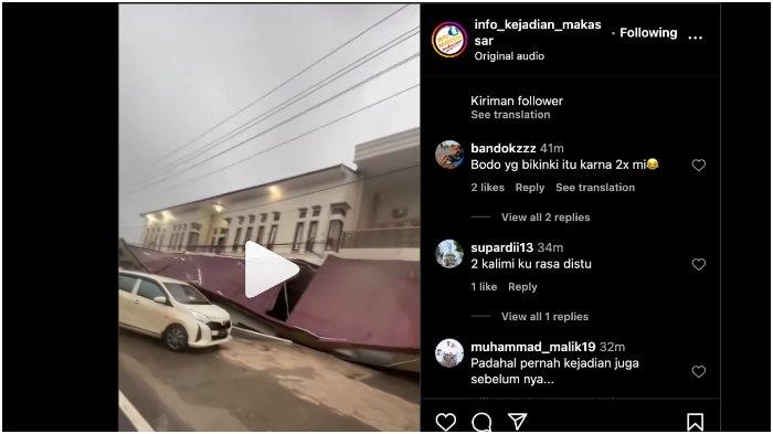 VIRAL LOKAL: Toko Roti Maros Salenrang Rusak Diterjang Angin, Atap ...