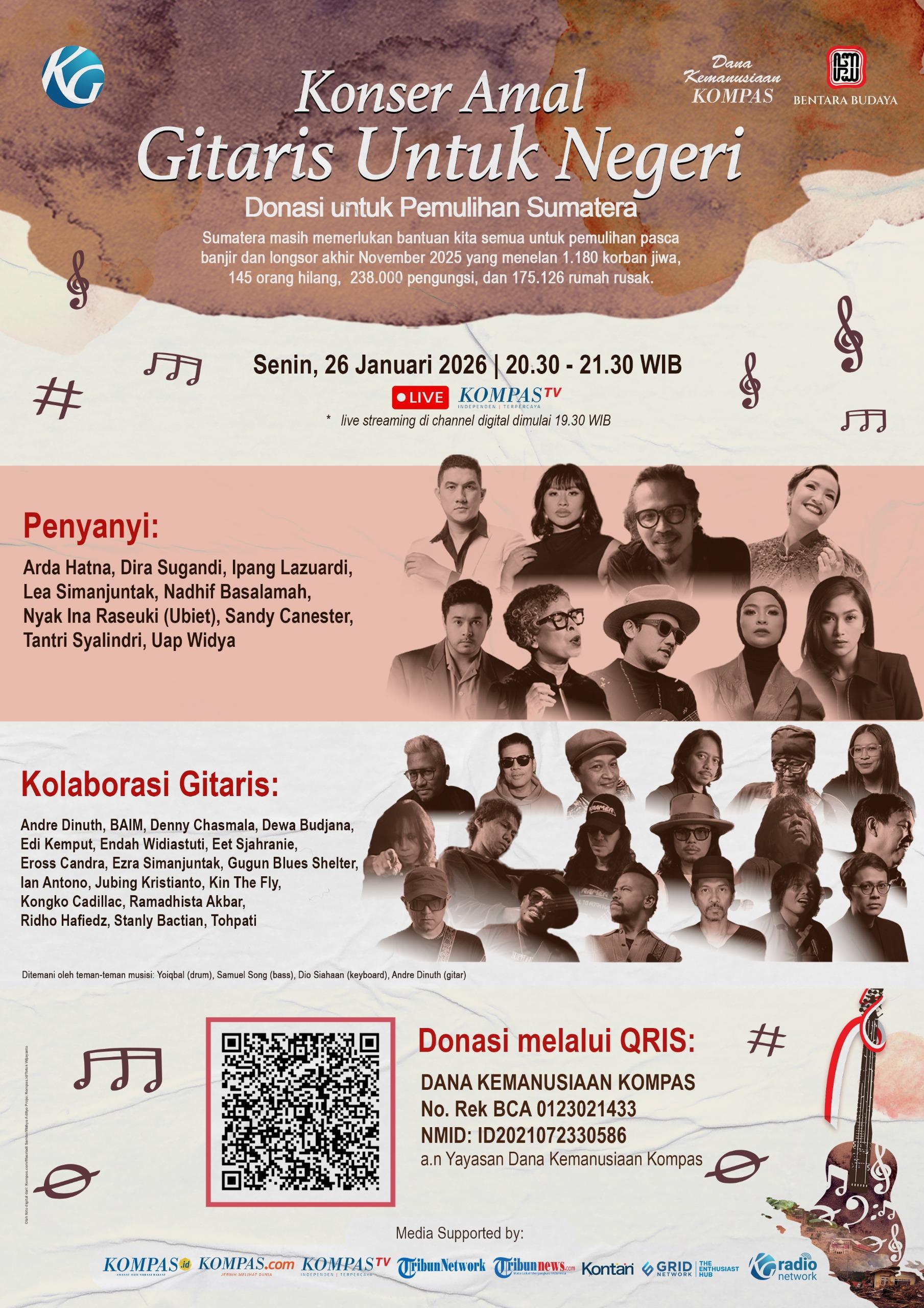 Konser Amal Gitaris untuk Negeri, Penggalangan Donasi untuk Pemulihan ...
