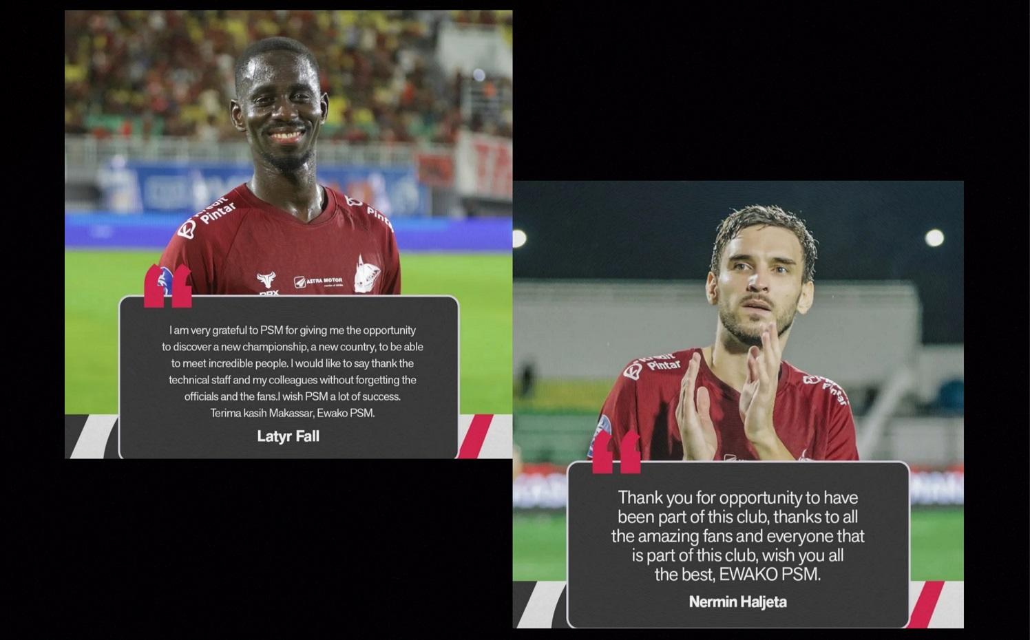 Pesan Haru Nermin Haljeta dan Latyr Fall Usai Berpisah dengan PSM ...