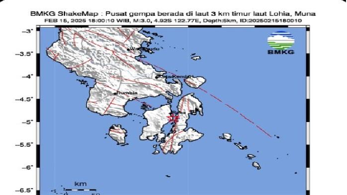 Update Gempa Bumi di Muna Sulawesi Tenggara, BMKG: Pusat Gempa di Laut, Kedalaman 5 Km - Tribun ...