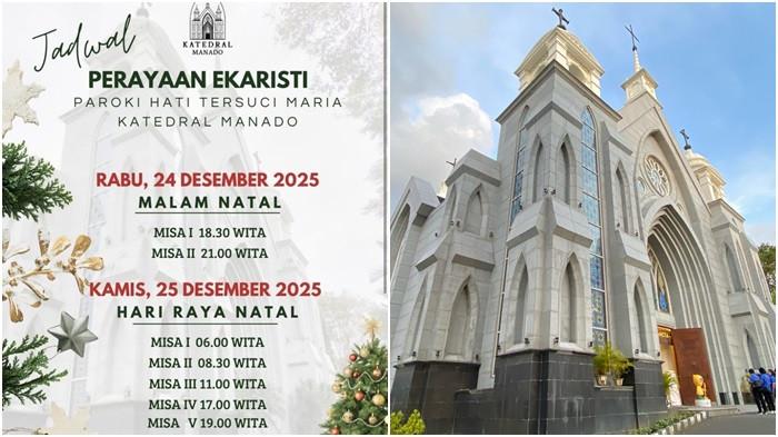 Jadwal Misa Natal 2025 di Gereja Katedral Hati Tersuci Maria Manado ...