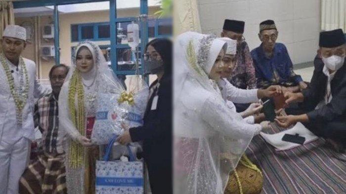 Beredar Video Pernikahan Penuh Khidmat, Pengantin Menikah di Rumah Sakit, Ayah Mempelai Menangis ...