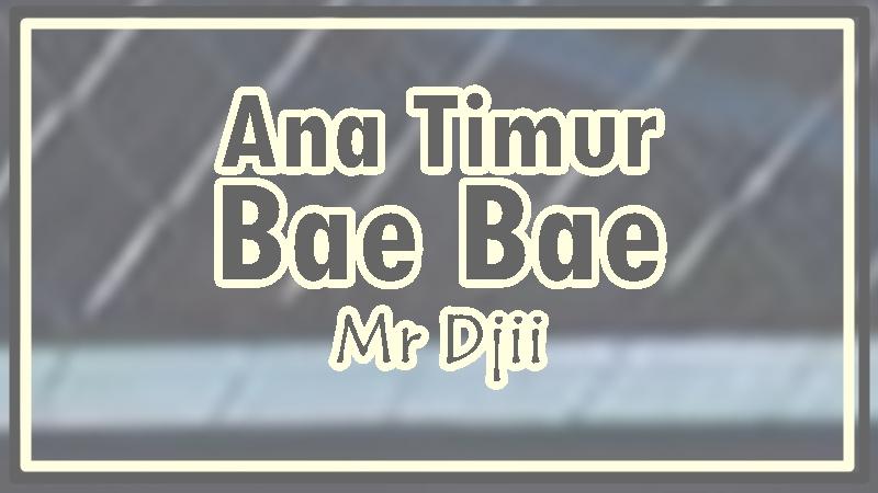Lirik Lagu Ana Timur Bae Bae - Mr Djii - Tribunmanado.co.id