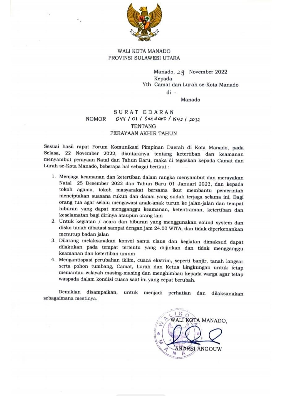 Pemkot Manado Larang Konvoi Santa Claus di Manado Sulawesi Utara ...