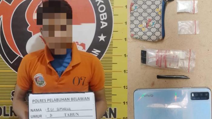 Sat Narkoba Polres Pelabuhan Belawan Tangkap Pengedar Sabu di Kelurahan Terjun - Tribun-medan.com