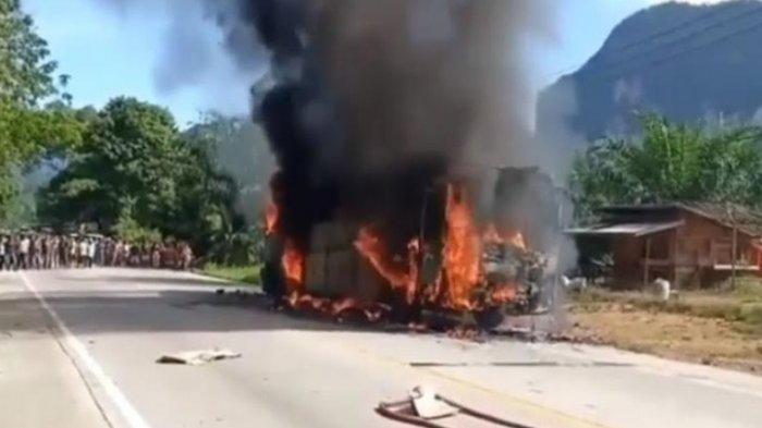 BUS ALS Tujuan Medan Semarang Terbakar di Sumbar, Begini Kondisi Penumpang dan Sopir - Tribun ...