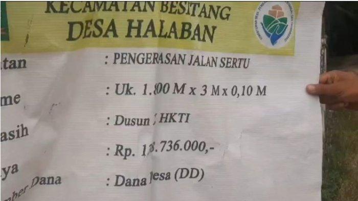 Pemerintah Desa Halaban Diduga Klaim Pengerasan Jalan Rp 138 Juta, Tak ...