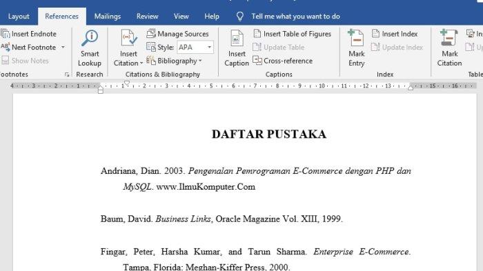 Cara Penulisan Daftar Pustaka Sumber Internet, Jurnal, Majalah, dan ...